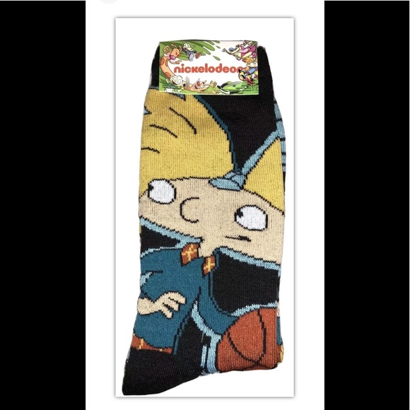HYP | Underwear & Socks | Hey Arnold Crew Socks 2 Pair Men 62 Black Gray Multi Nickelodeon ...